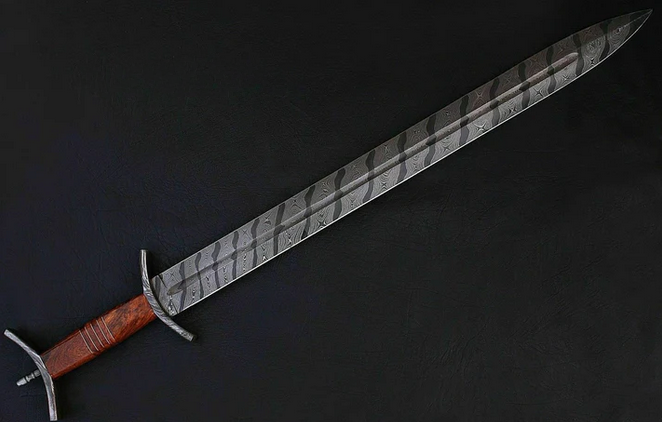 Custom Handmade Damascus Forged Steel Celtic Sword Knife – Valyrian Blade