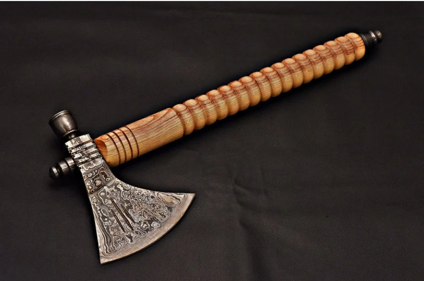 Handmade Damascus Steel Tomahawk / SK Axe with Oil Wood Handle ...