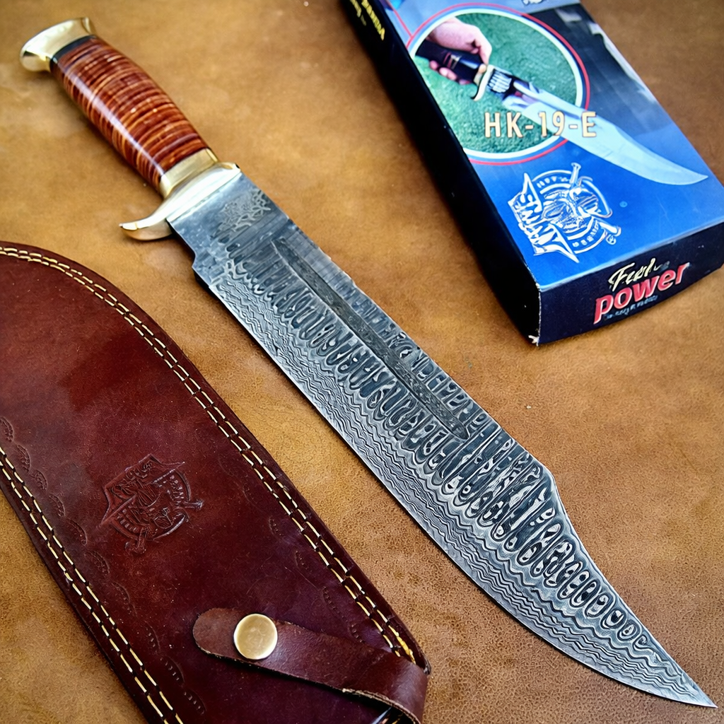 18″ Large Handmade Forged Crocodile Dundee Knife, Damascus Steel Blade ...